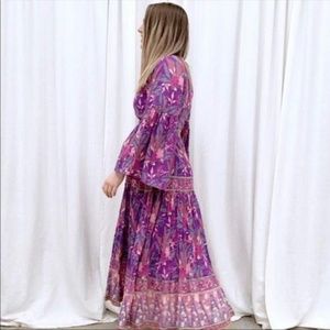 Dresses | Boho Purple Floral Print V Neck Cottagecore Dress | Poshmark